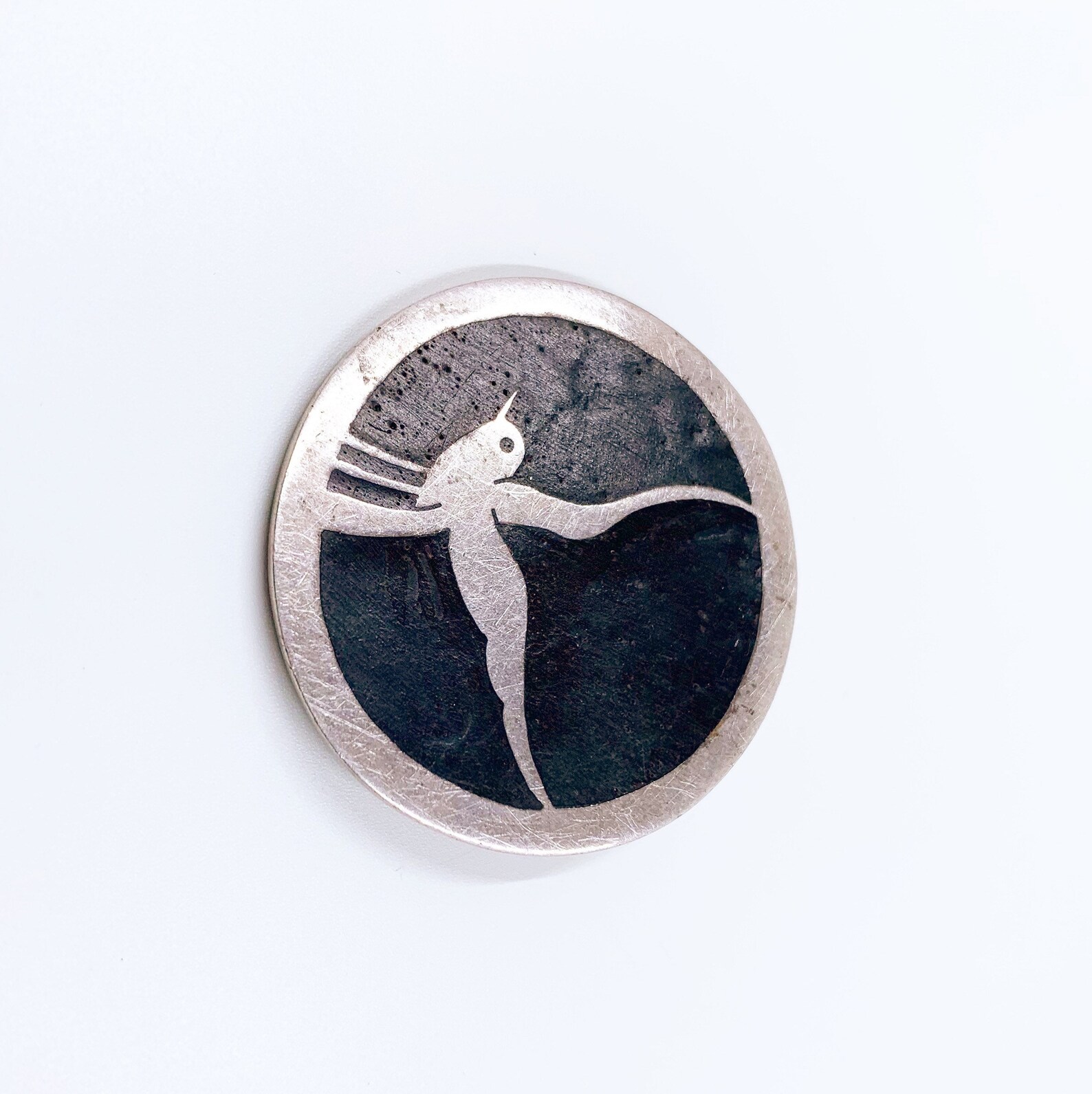 Vintage Sterling Bird Inlay Brooch Modernist Wood Inlay - Etsy