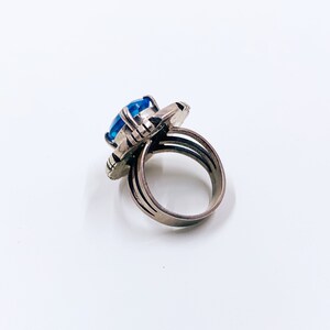 Vintage Sterling Silver Shadow Box Ring | Sterling Blue Stone Ring ...