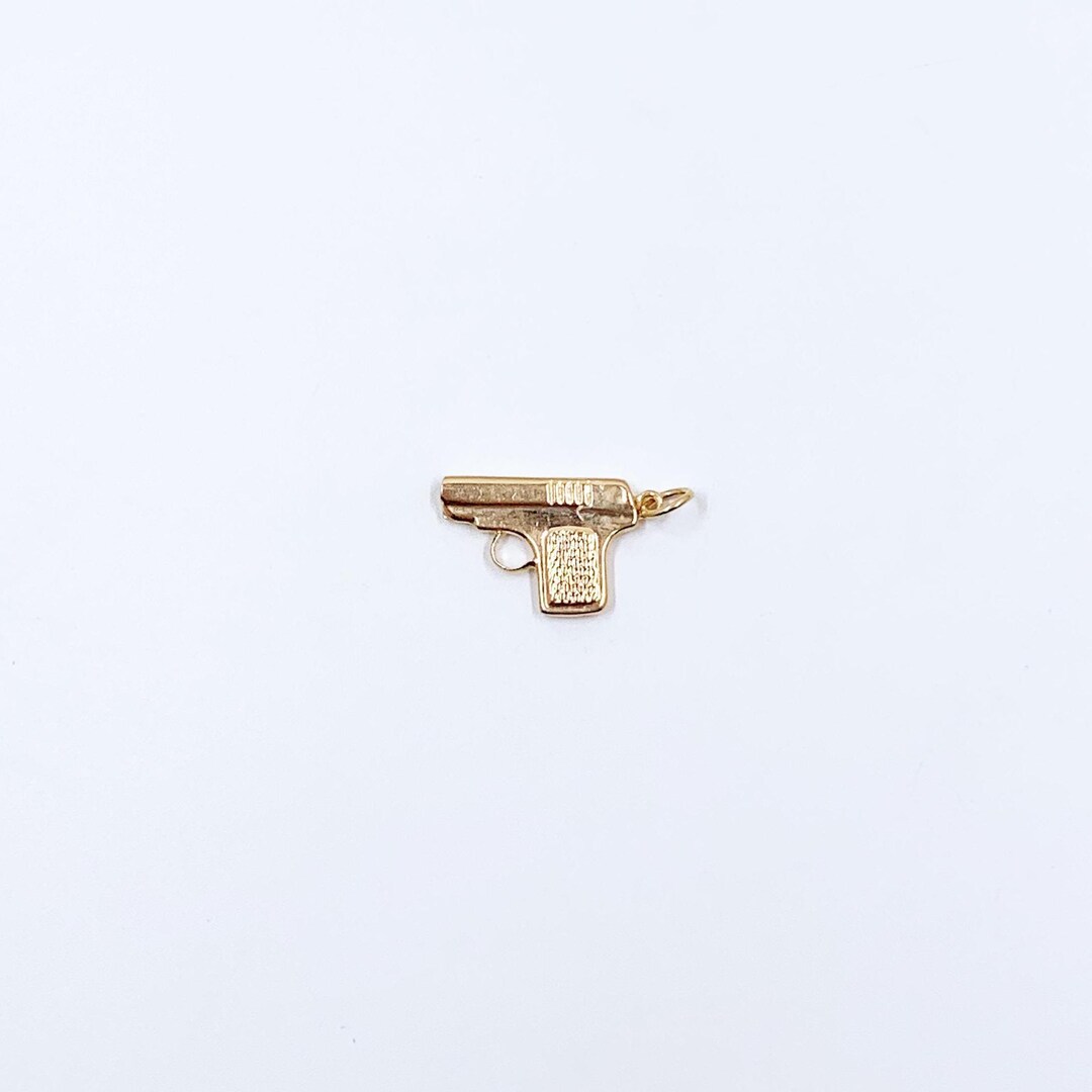 Vintage 18K Hand Gun Charm, Gold Pistol Charm - Etsy