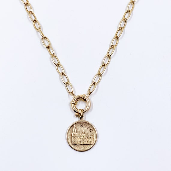 Vintage 8K Koln Kölner Dom Charm, 8K Gold Cologne Cat… - Gem