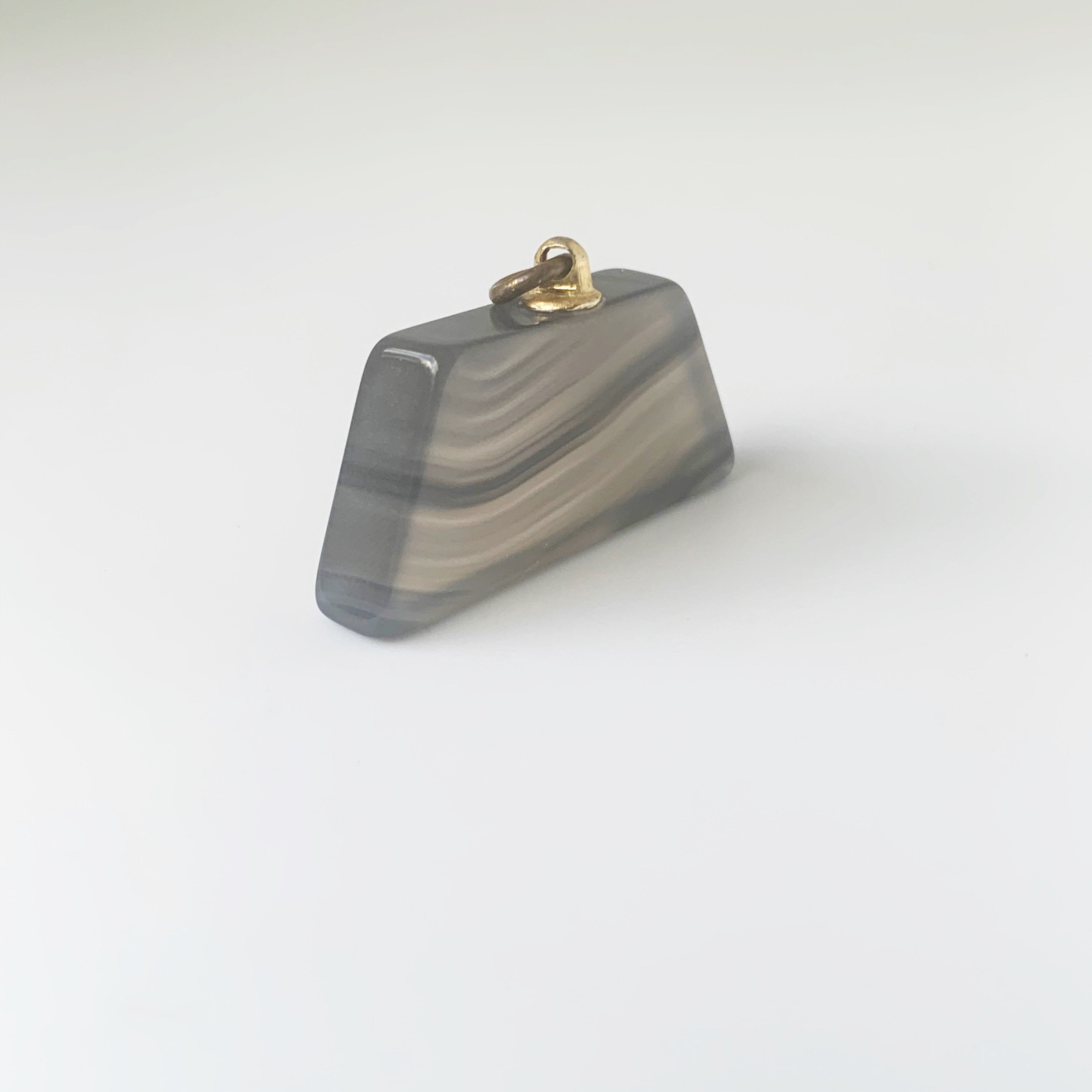 Victorian Banded Agate Pendant Grey Agate Specimen Pendant - Etsy UK