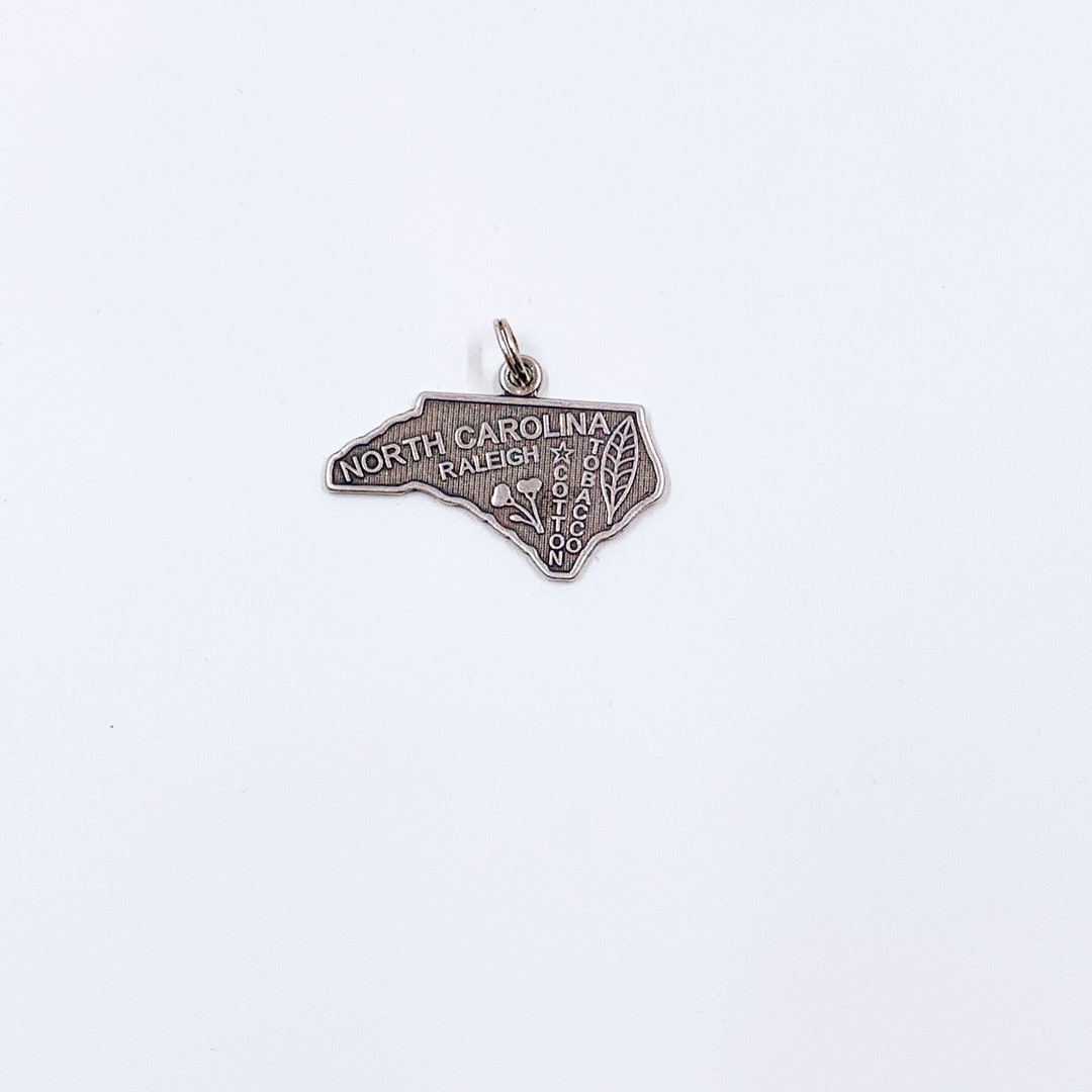 Vintage Silver North Carolina State Charm | Travel Souvenir Charm - Etsy