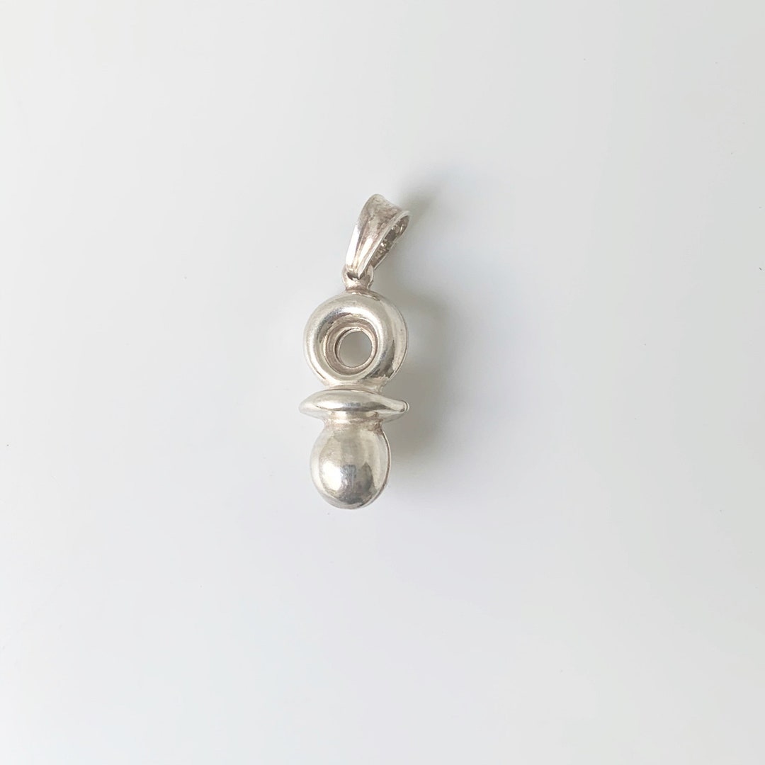 Vintage Sterling Silver Puffy Pacifier Charm | Baby Gift - Etsy