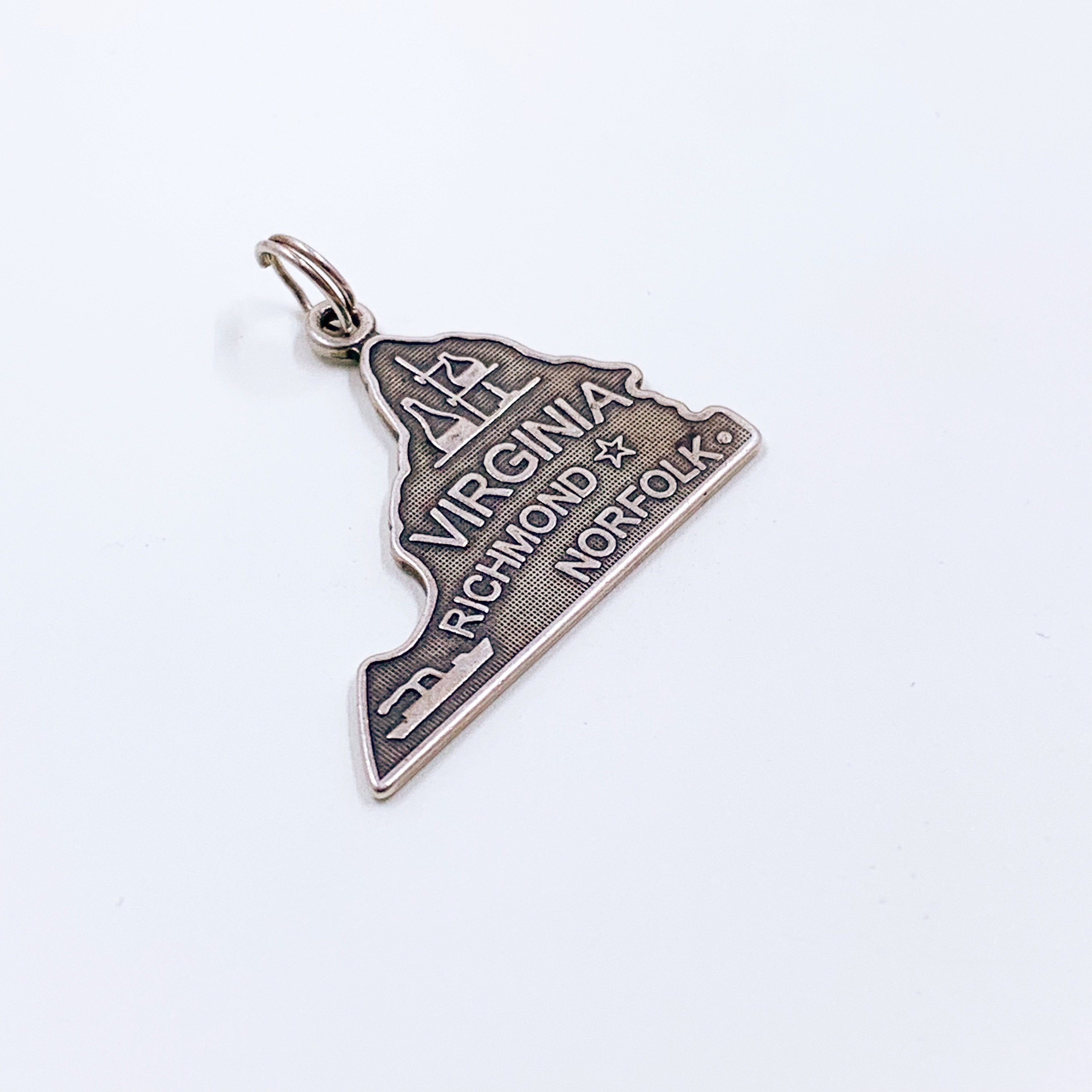 Vintage Virginia State Charm Silver State of Virginia Charm - Etsy UK