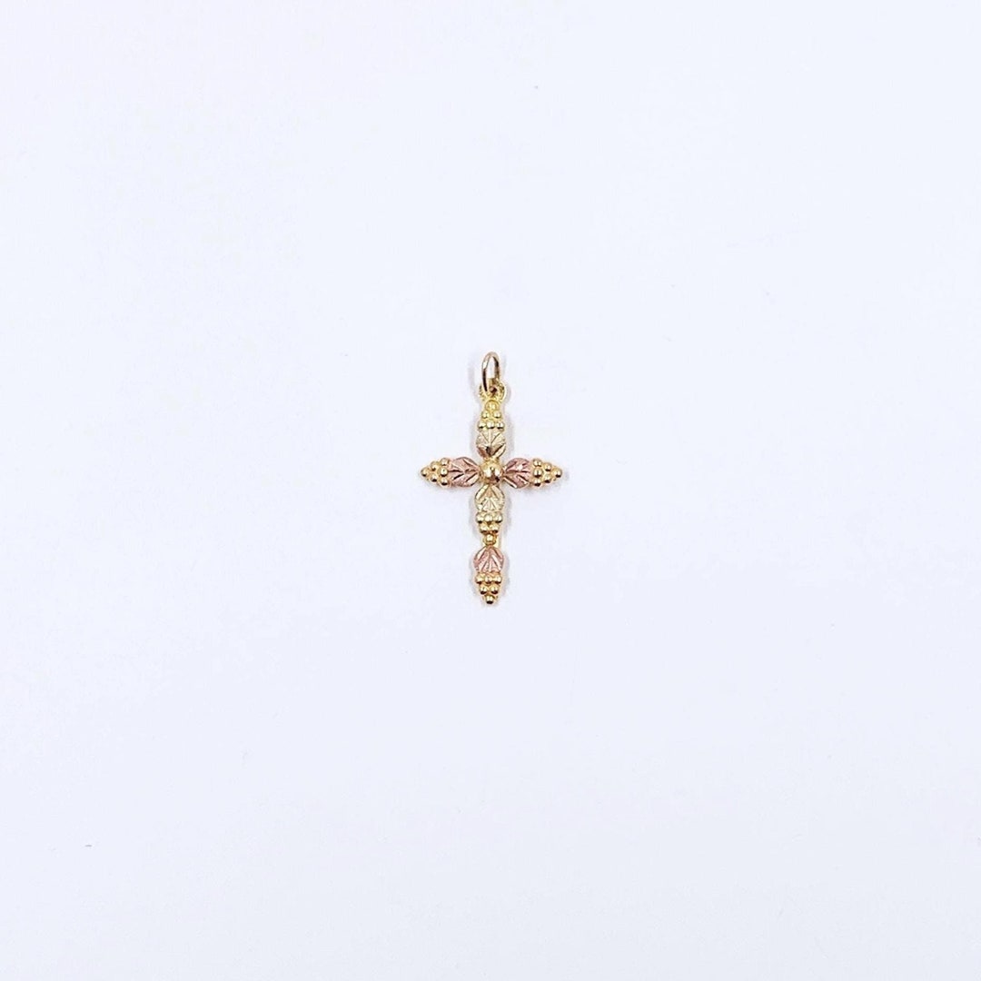 Landstroms Black Hills Gold 10K Cross Pendant - Etsy
