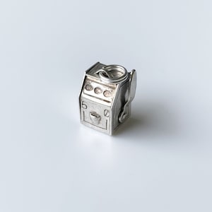 Vintage Sterling Slot Machine Charm | 5 Cent Coin Slot Machine ...