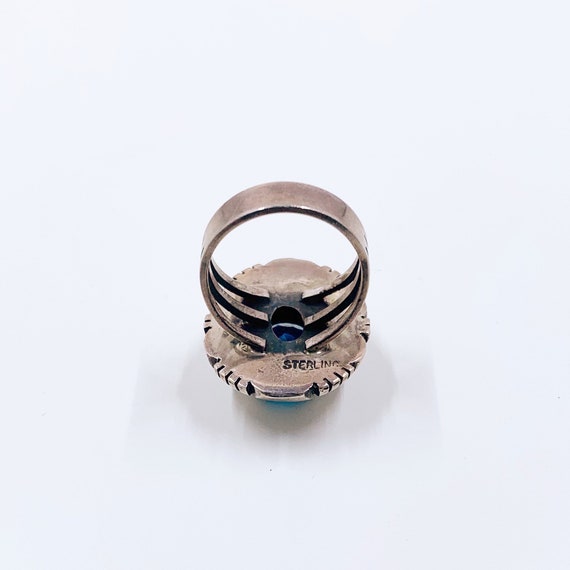 Vintage Sterling Silver Shadow Box Ring | Sterling Bl… - Gem