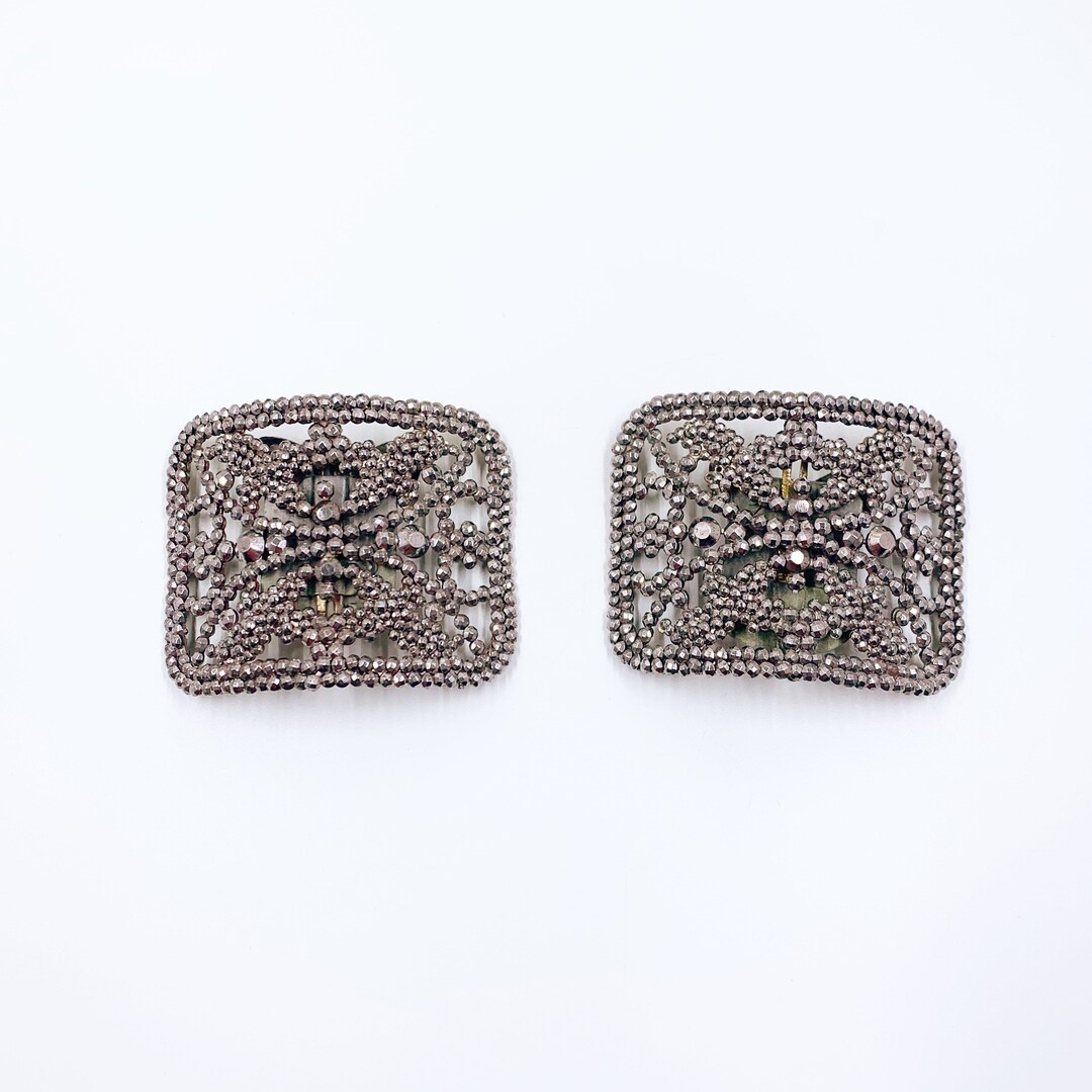 Antique French Victorian Cut Steel Shoe Buckles | Pair of Victorian ...