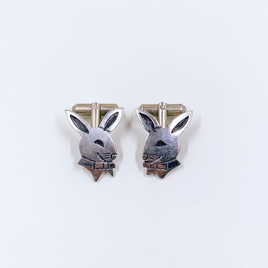 Vintage Hopi Silvercraft Overlay Rabbit Cufflinks - Etsy