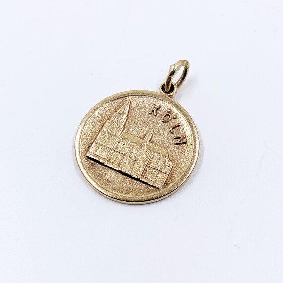 Vintage 8K Koln Kölner Dom Charm, 8K Gold Cologne Cat… - Gem