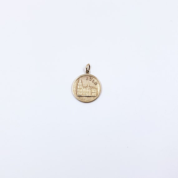 Vintage 8K Koln Kölner Dom Charm, 8K Gold Cologne Cat… - Gem