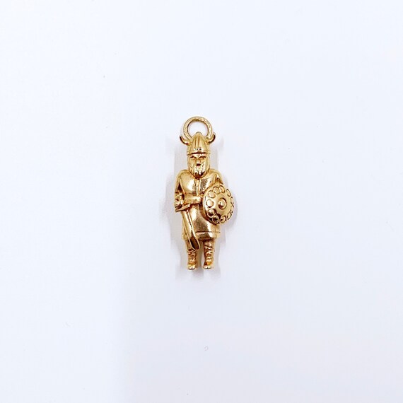 golden viking warrior charm - Gem