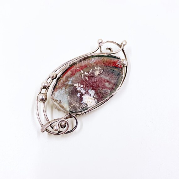 Silver Modernist Roman Glass Wire Brooch and Pendant - Gem