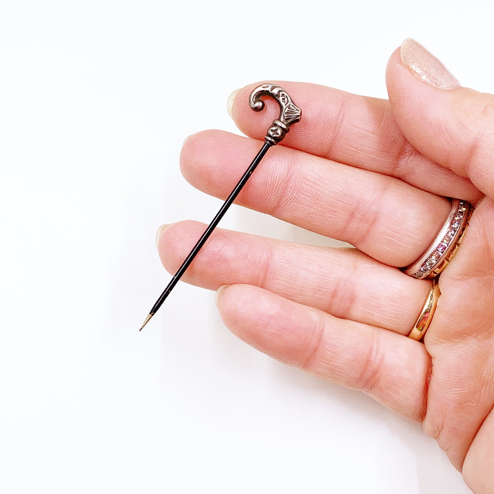 Antique Walking Cane Stick Pin Sterling Silver Cane Tie Pin - Etsy