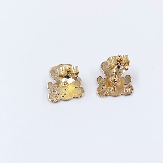 Vintage Michael Anthony 14k Gold Teddy Bear Earrings - Gem