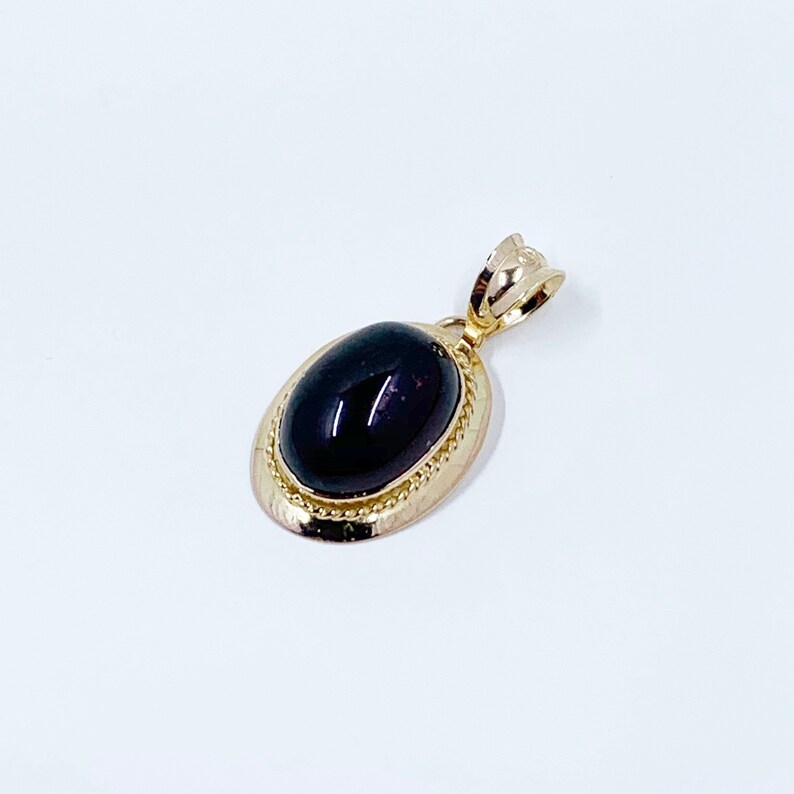 Victorian Garnet Gold Pendant Garnet Carbuncle 14K Gold Drop | Etsy