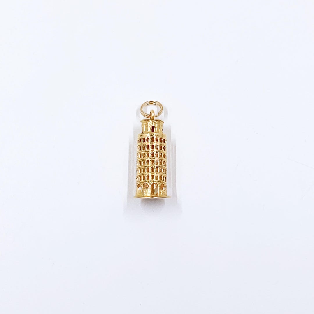 Vintage 18K Italy Leaning Tower of Pisa Charm - Etsy