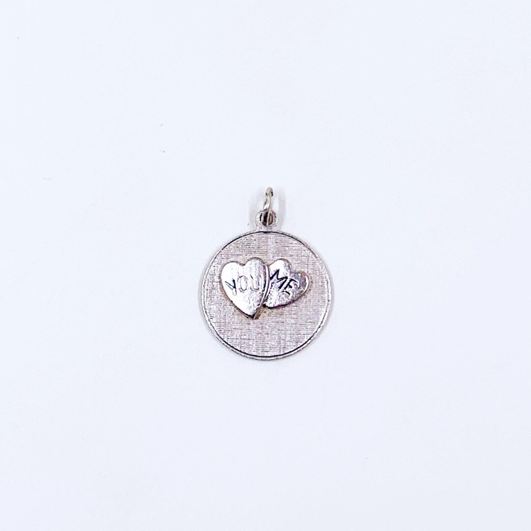 Vintage Wells Sterling You & Me Heart Charm - Etsy