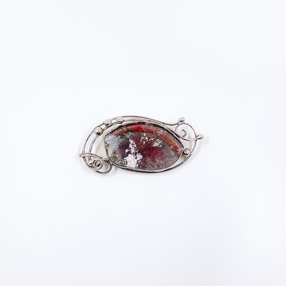 Silver Modernist Roman Glass Wire Brooch and Pendant - Gem