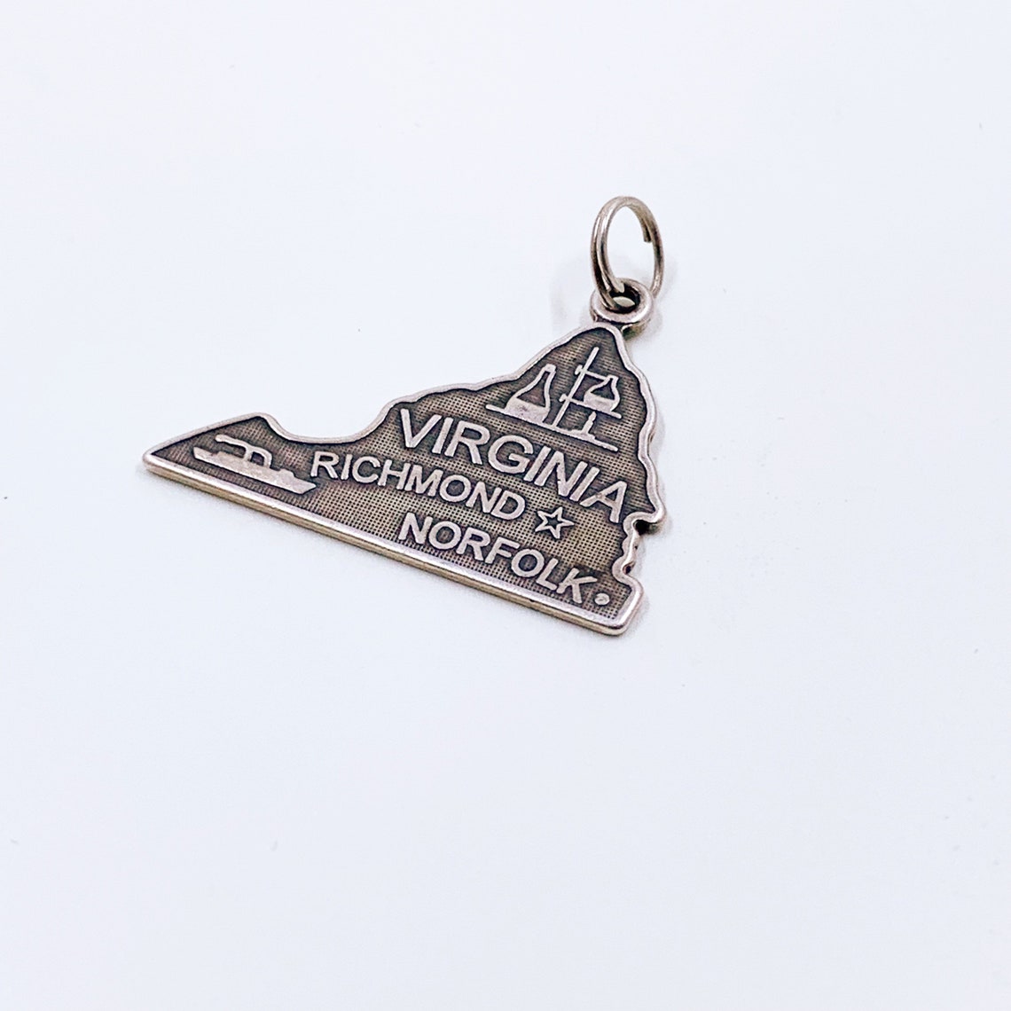 Vintage Virginia State Charm Silver State of Virginia Charm - Etsy