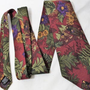 Vintage TANGO Max Raab 3.75 Inch Wide Silk Necktie, Floral With Horses ...