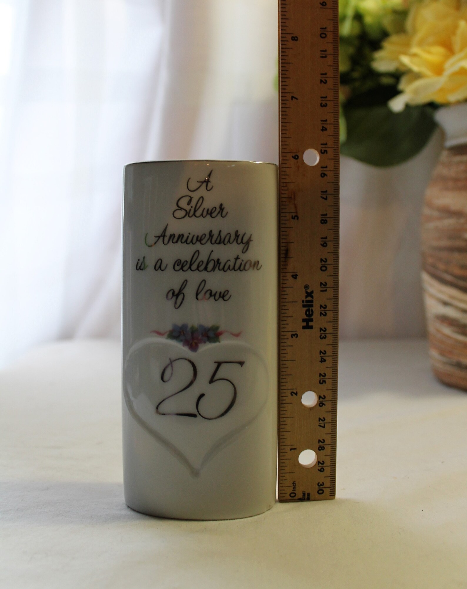 Vintage WWA Porcelain Bud Vase 25th Anniversary Silver | Etsy