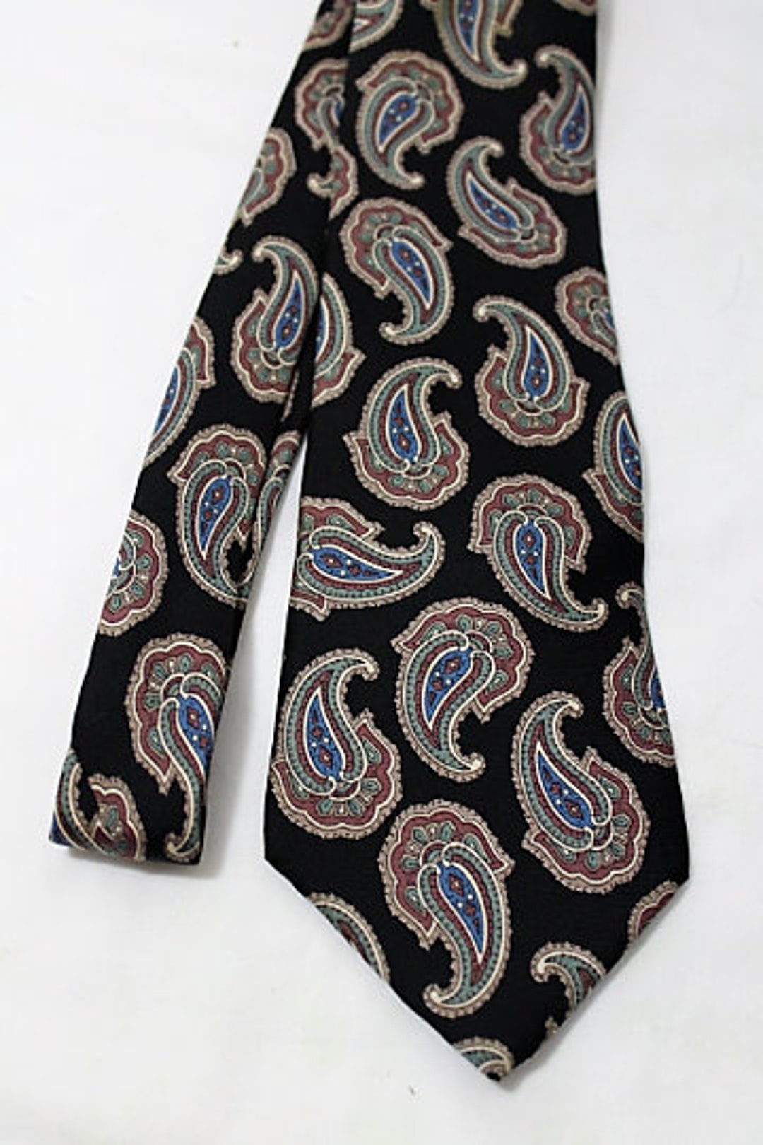 Vintage HALSTON III 3.5 Inch Wide Silk Necktie, Black Paisley - Etsy