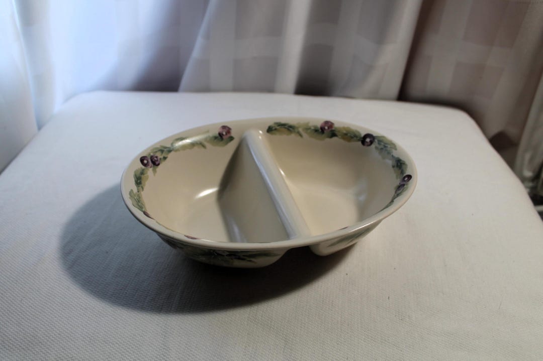 Pfaltzgraff Jamberry 10 Inch Oval Divided Vegetable Bowl - Etsy