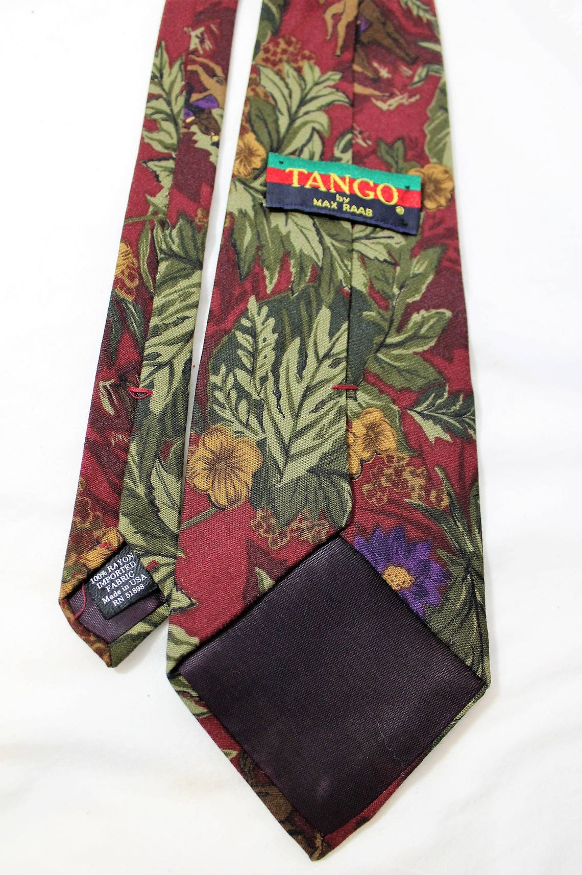 Vintage TANGO Max Raab 3.75 Inch Wide Silk Necktie Floral | Etsy