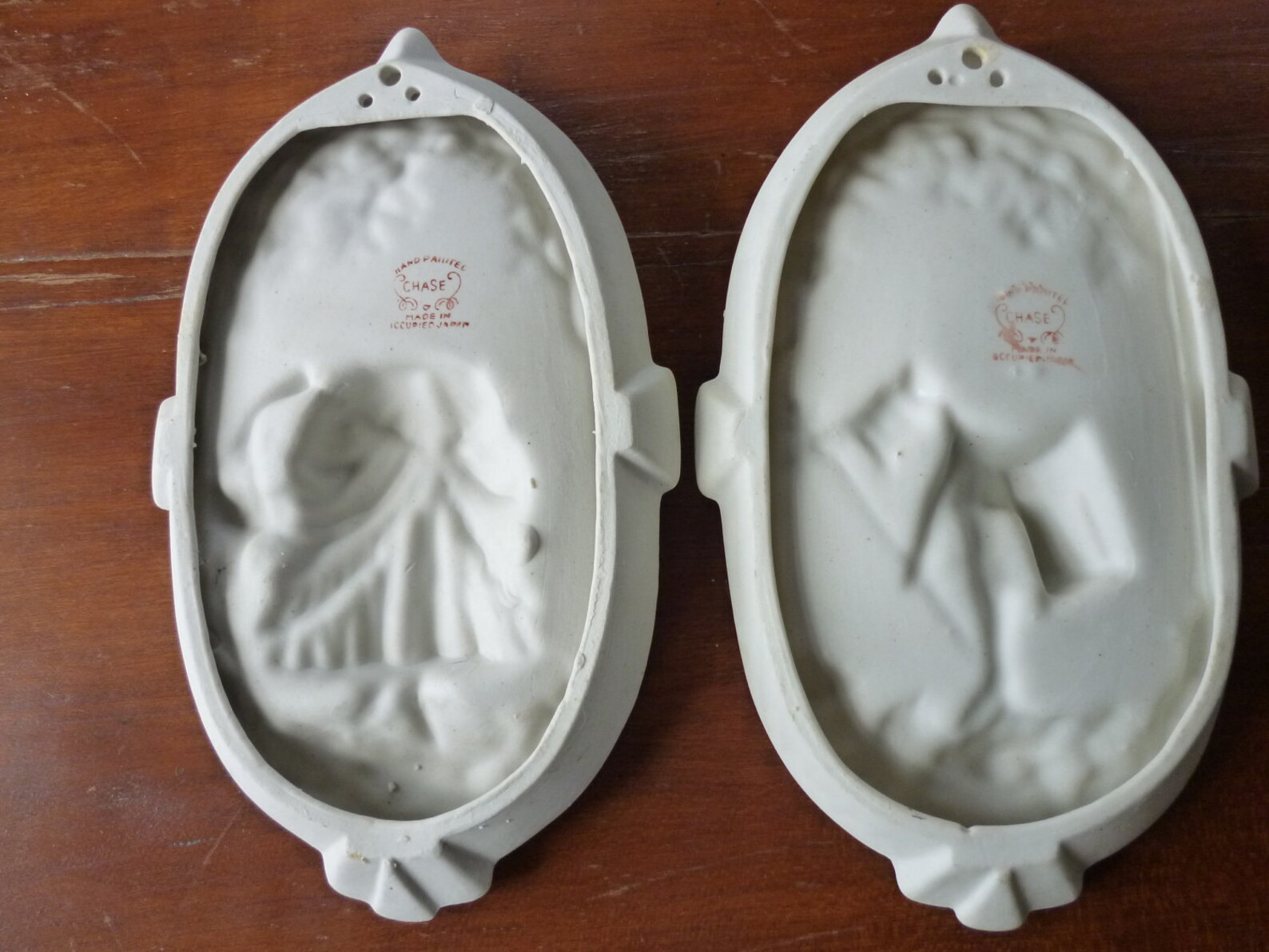 SALE Pair of CHASE Hand Painted Porcelain Plaques, Occupied Japan - Etsy