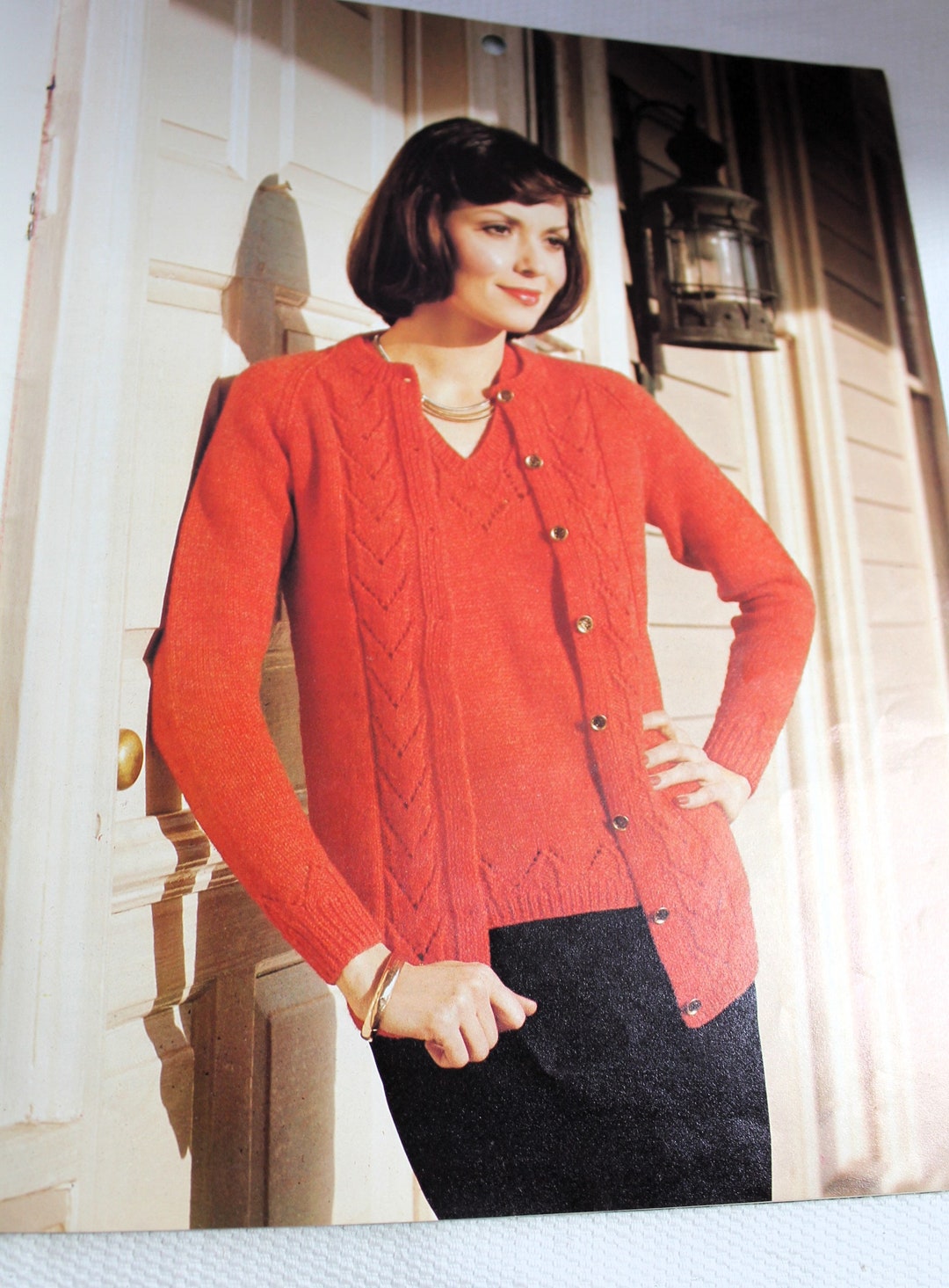 DIGITAL DOWNLOAD - Bates Sweater Set Pattern, Knitting, Chevron Detail ...