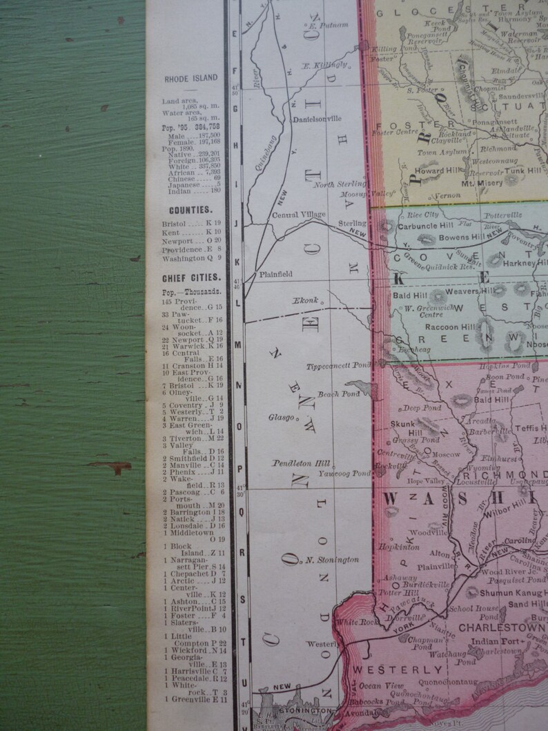 Antique Map, City of Boston, Rhode Island, Boston Journal Atlas, 1900 ...