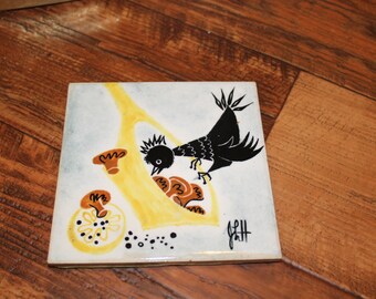 Vintage Cheetah Hand Painted Ceramic Tile Trivet | Etsy