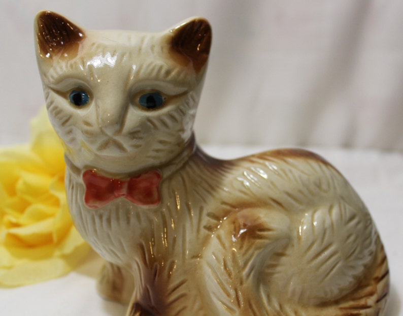 Large Vintage Porcelain Cat Figurine Brazil | Etsy