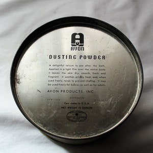 Vintage AVON Dusting Powder Tin, 1936, Half Full With Puff - Etsy
