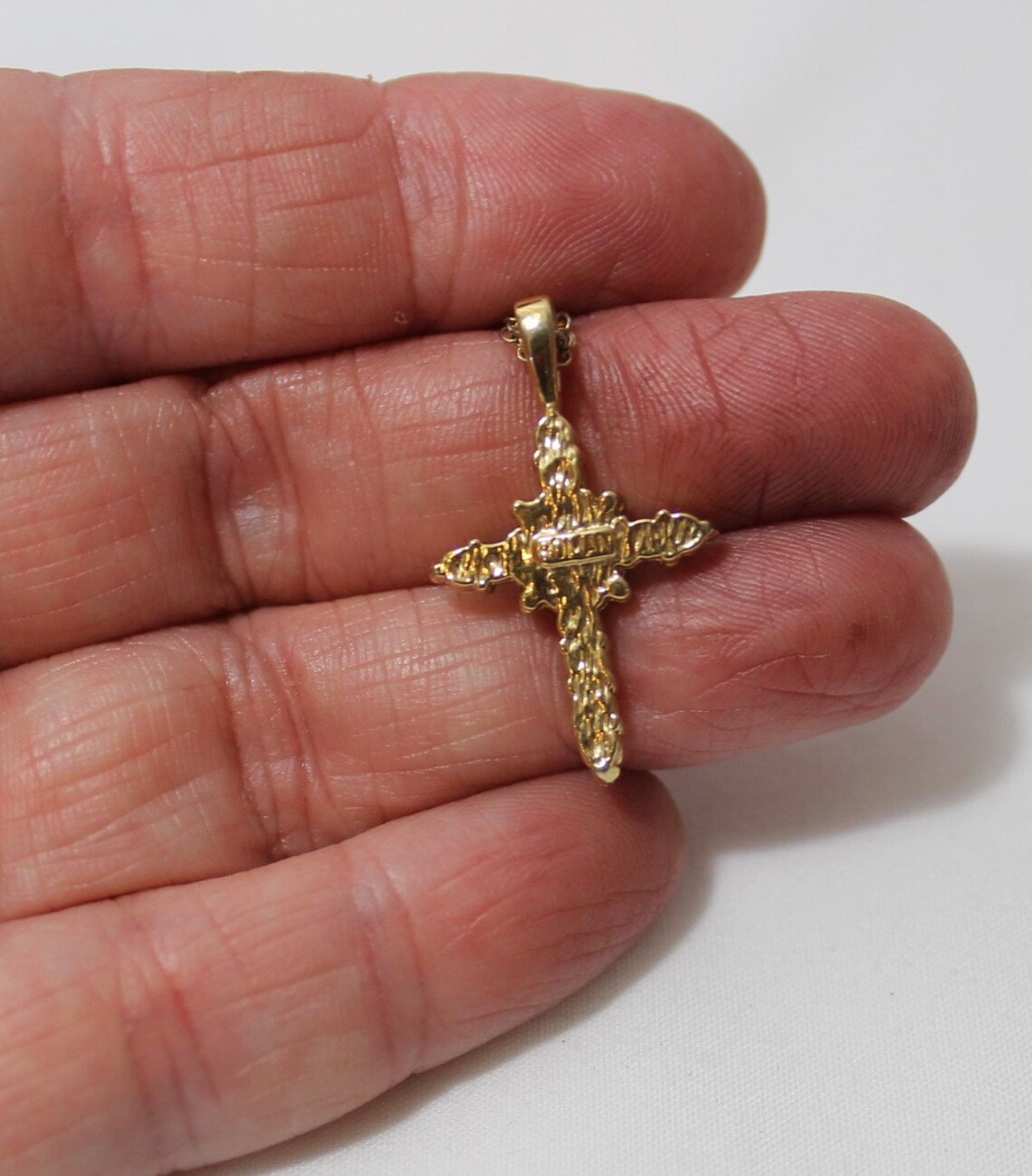 Vintage Signed ROMAN Cross Pendant Necklace With Rhinestones - Etsy