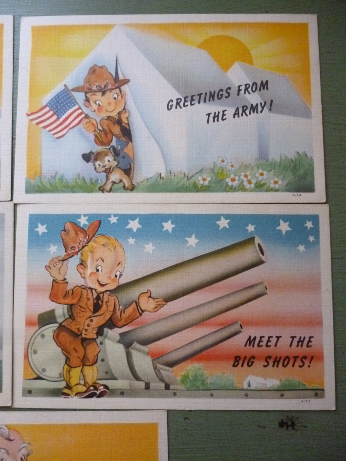 SALE Set of 5 WWII Linen Finish Cute Army Postcards Unused | Etsy