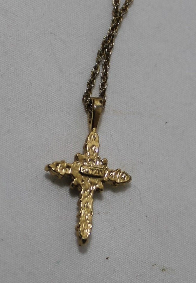 Vintage Signed ROMAN Cross Pendant Necklace With Rhinestones - Etsy
