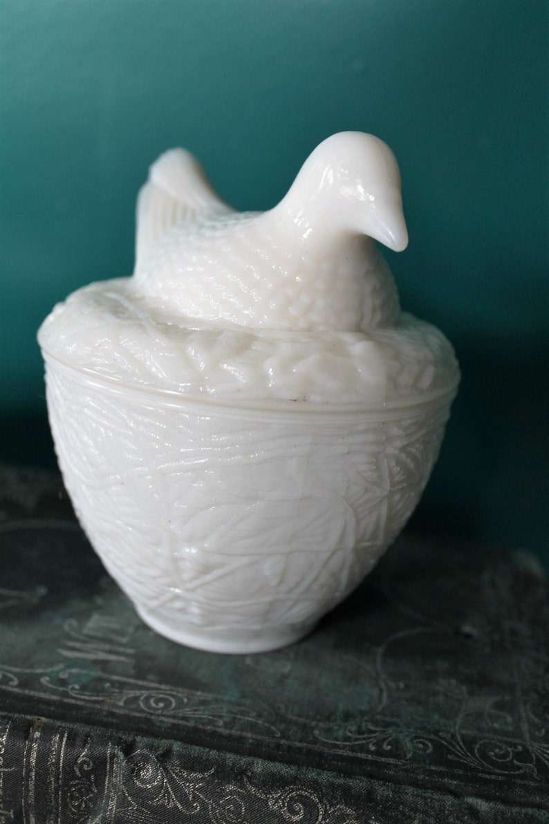 Vintage AVON Milk Glass Nesting Dove Trinket Jar, 2 Available - Etsy