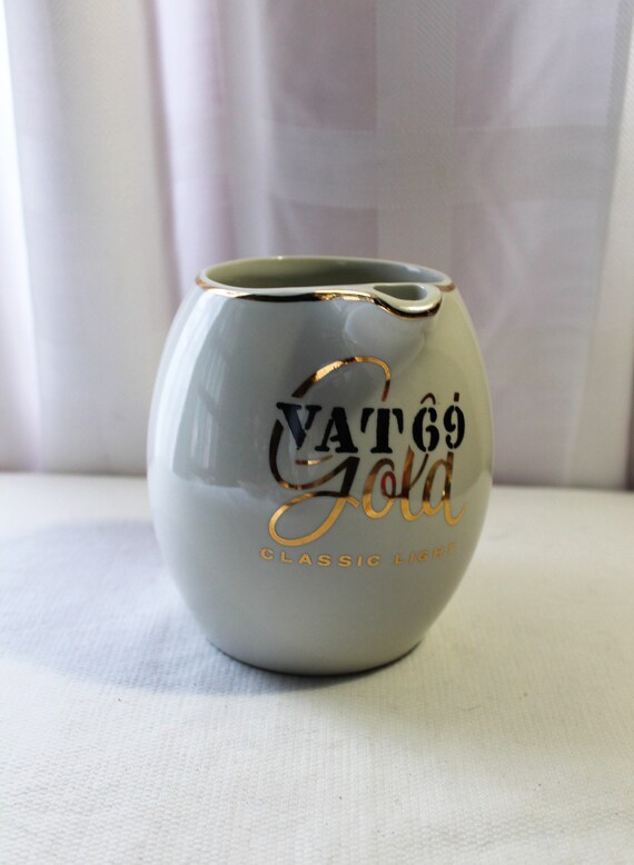 Mid Century Vat 69 Gold Ceramic Liquor Pitcher Munson G. Shaw | Etsy