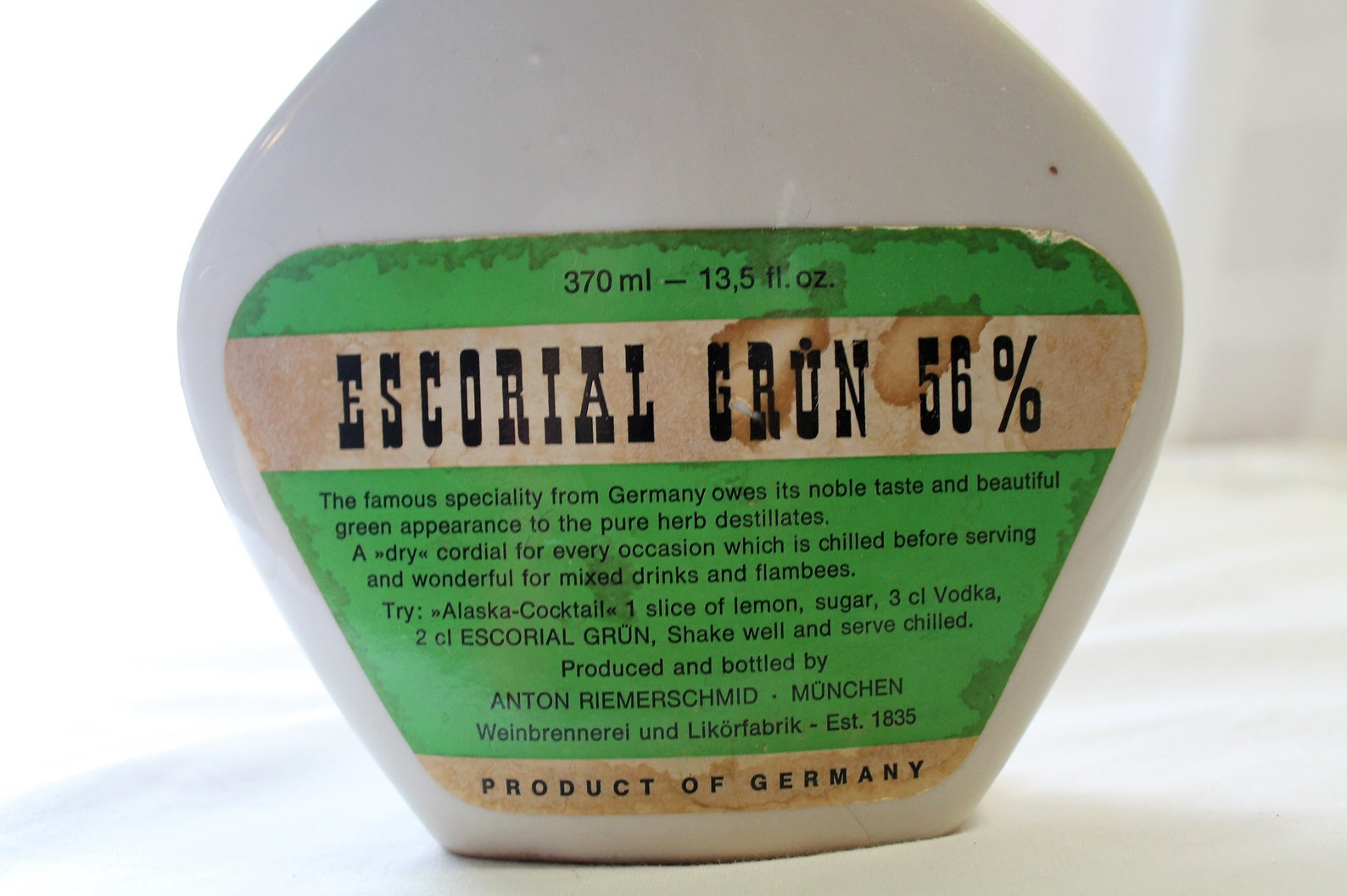 Vintage Escorial Grun Munchen Germany Porcelain Liquor Bottle, Nice Bar ...