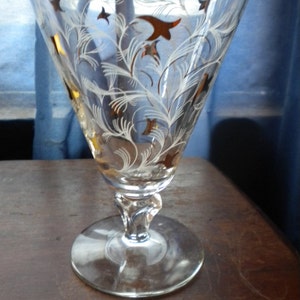 SALE Set of 7 Large Water Goblets Gold and White Design - Etsy