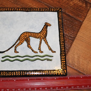 Vintage Cheetah Hand Painted Ceramic Tile Trivet - Etsy