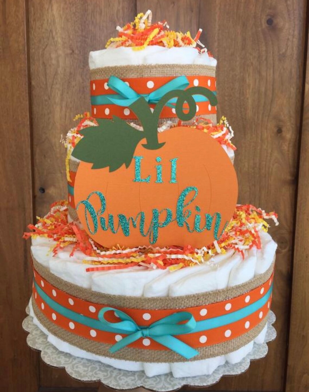 Pumpkin Baby Shower Diaper Cake Kit - Etsy