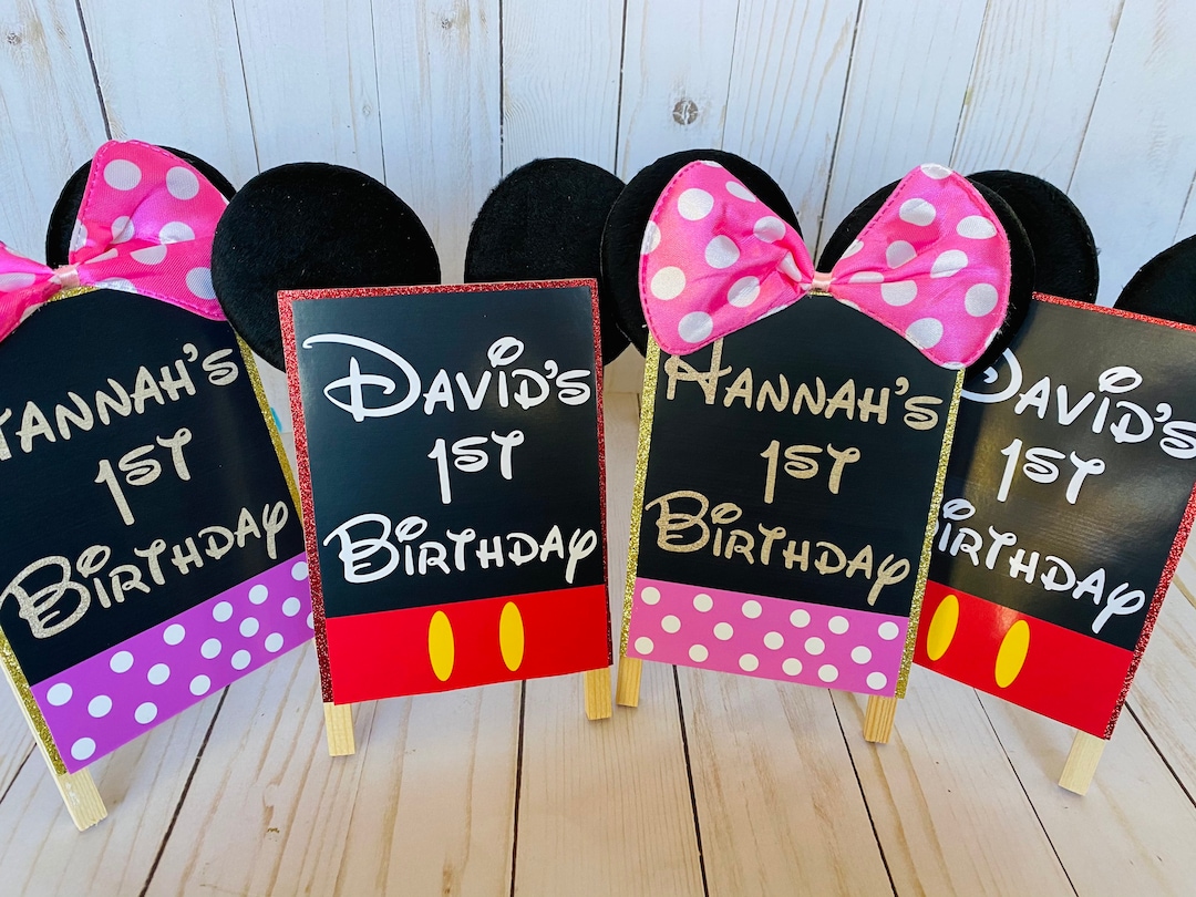 Mickey Mouse Birthday, Sign for Tabletop,personalized Message, Mickey ...