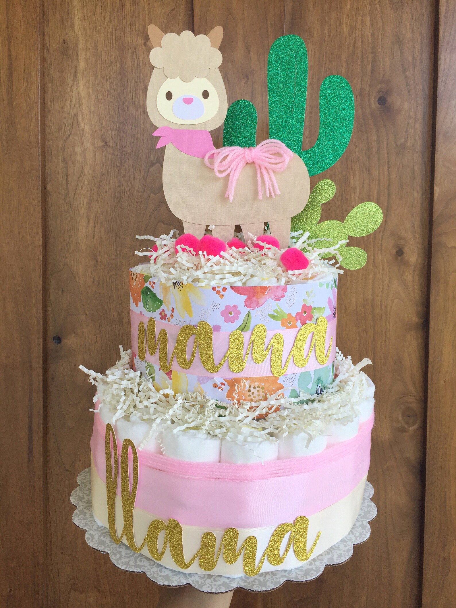 Girl Llama Baby Shower Decorations Diaper Cake Llama Baby | Etsy