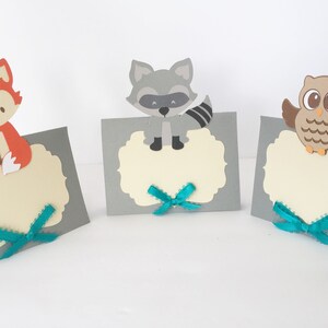 Woodland Animals Place Cards, Woodland Baby Shower Decorations ...
