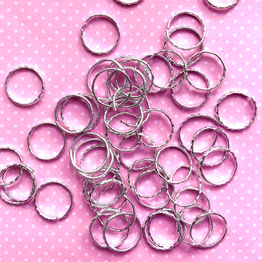 50 Silver Metal Ring Mini Cake Toppers Craft Supply - Etsy