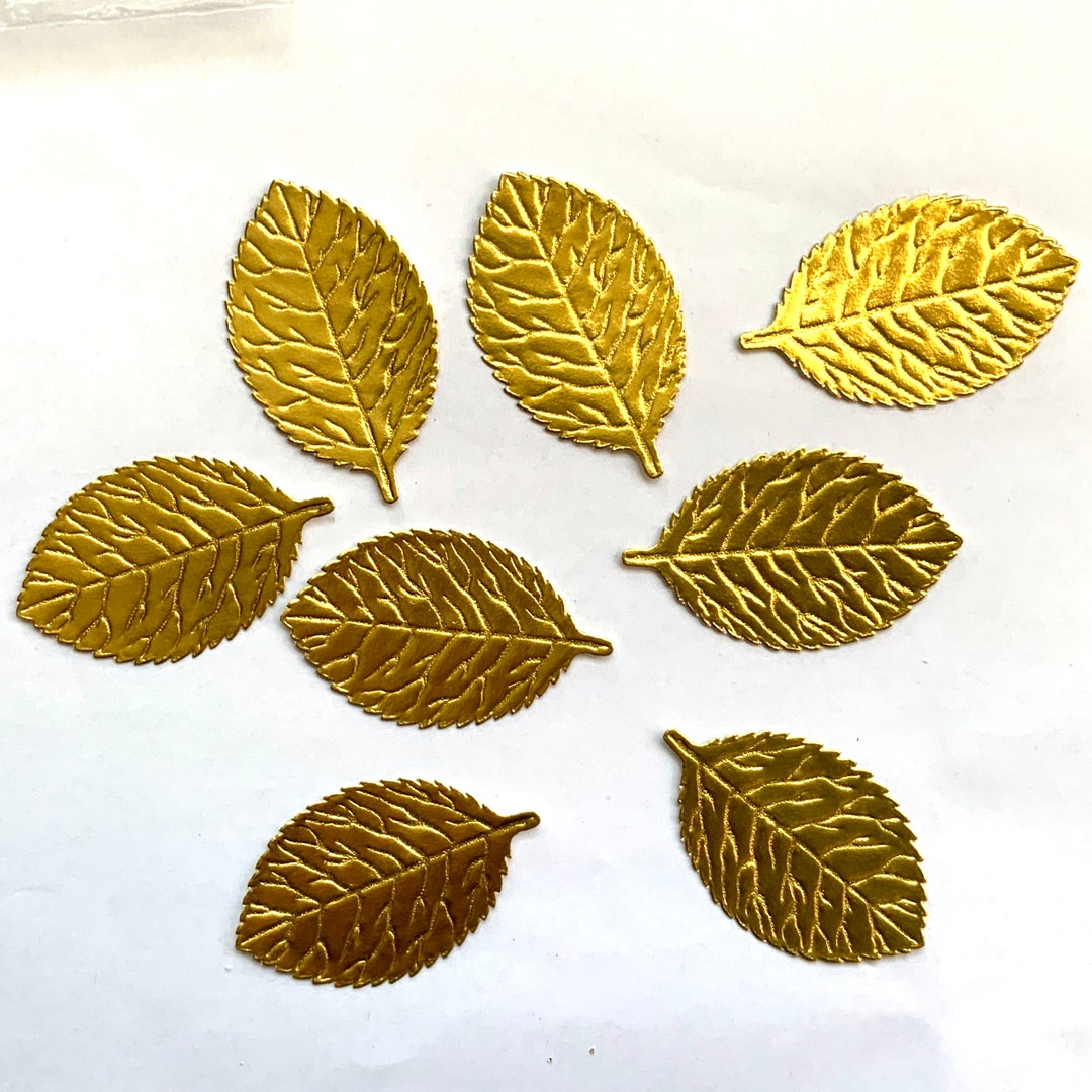 12 Gold Foil Paper Leave Cupcake Toppers 2 Inches Long New Old Stock - Etsy
