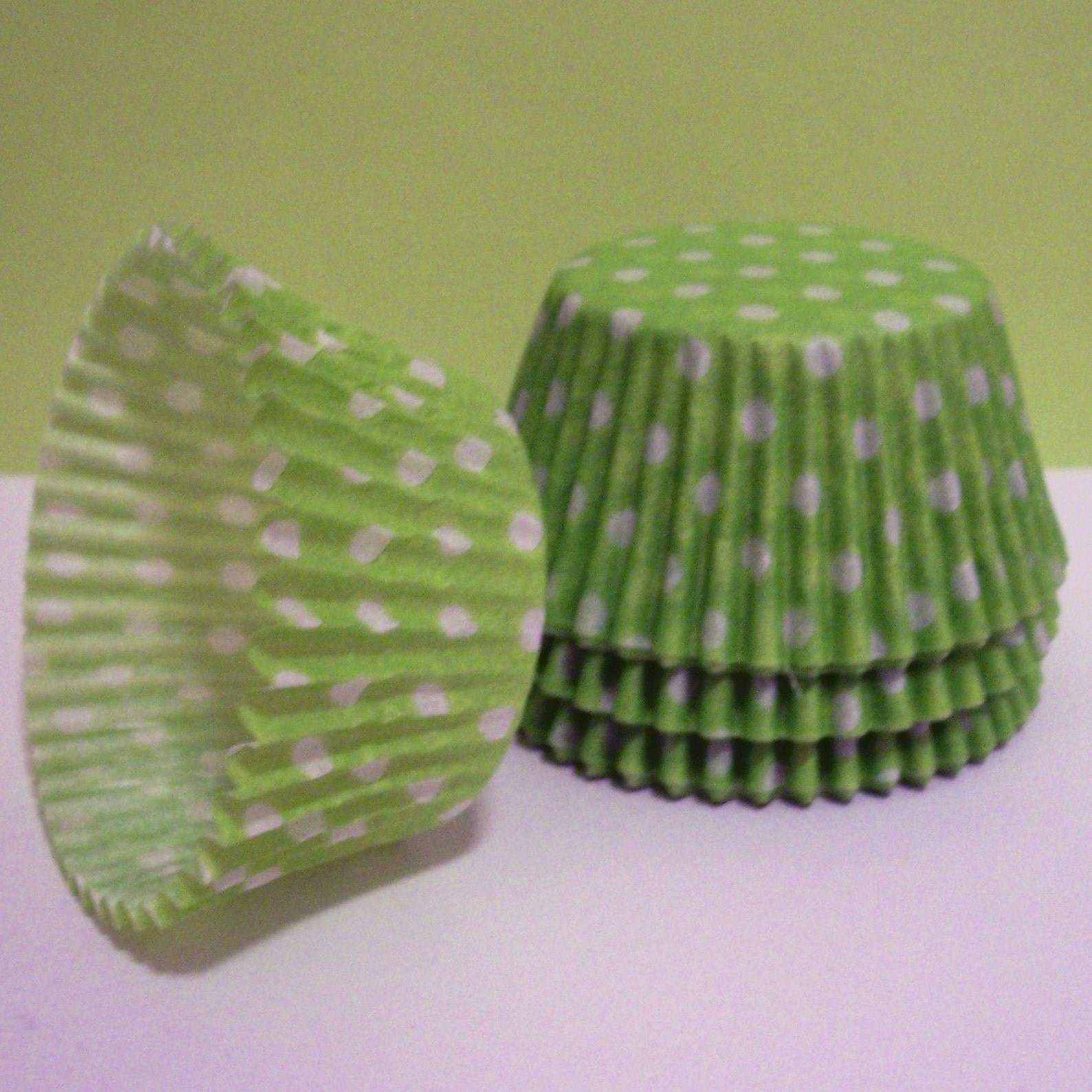Lime Green Polka Dot Cupcake Liners Choose Set of 50 or 100 - Etsy